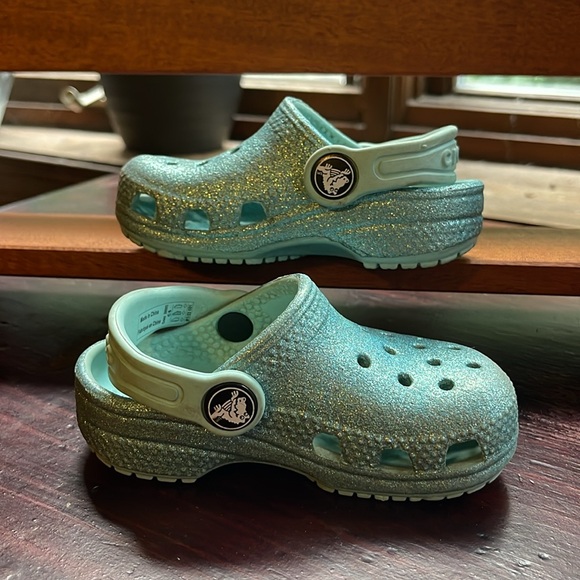 CROCS | Shoes | Sparkly Light Blue Toddler Child Size 5 Crocs | Poshmark